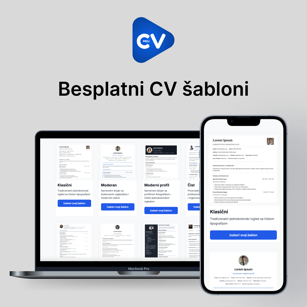 Besplatni CV obrasci | Profesionalni CV šabloni za posao | MojCV